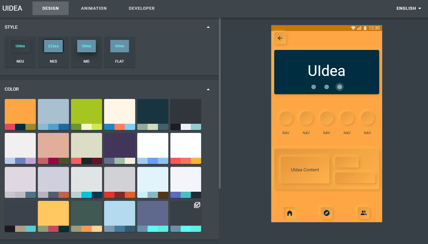UI Design Color and Style Generator - UIdea